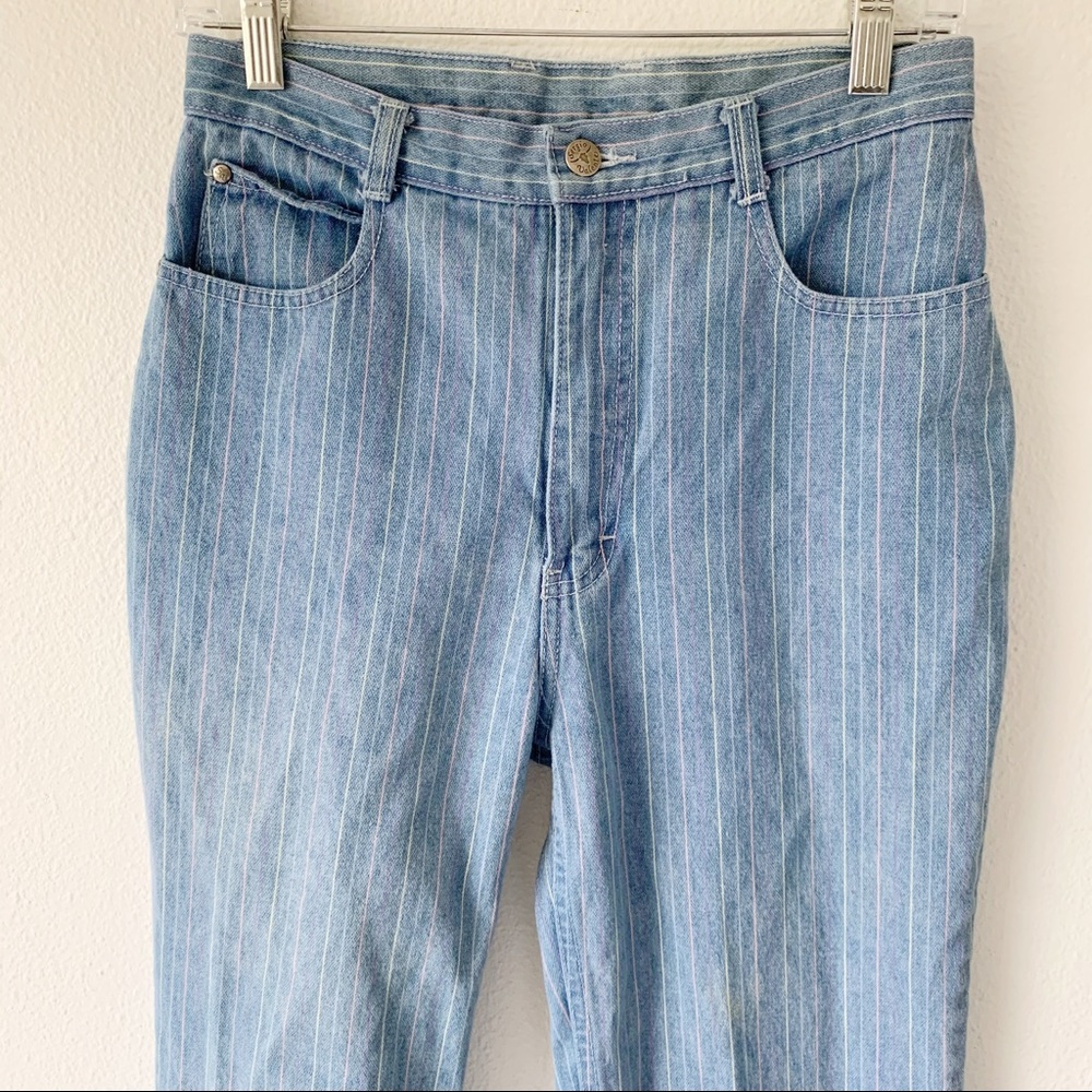 Sergio Valente Vintage Pinstriped Light Blue Jeans - Gem